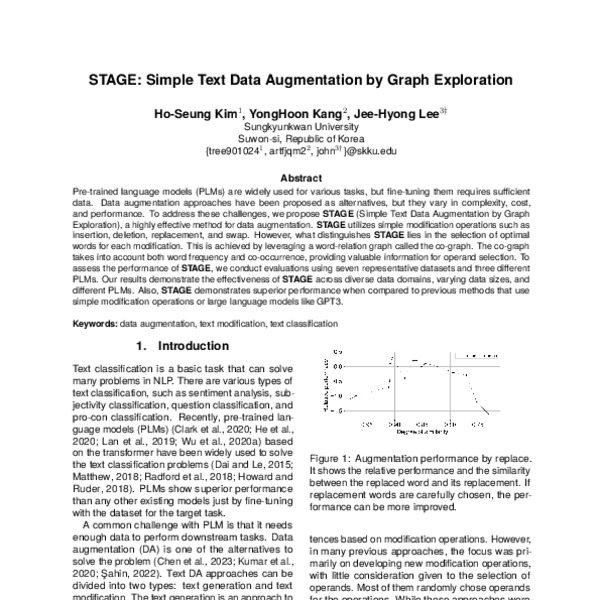 Stage Simple Text Data Augmentation By Graph Exploration Acl Anthology