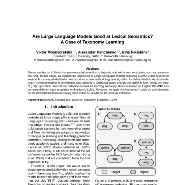 Are Large Language Models Good at Lexical Semantics? A Case of Taxonomy Learning - ACL Anthology