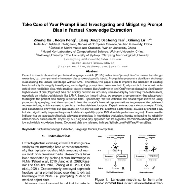 Take Care of Your Prompt Bias! Investigating and Mitigating Prompt Bias in Factual Knowledge ...