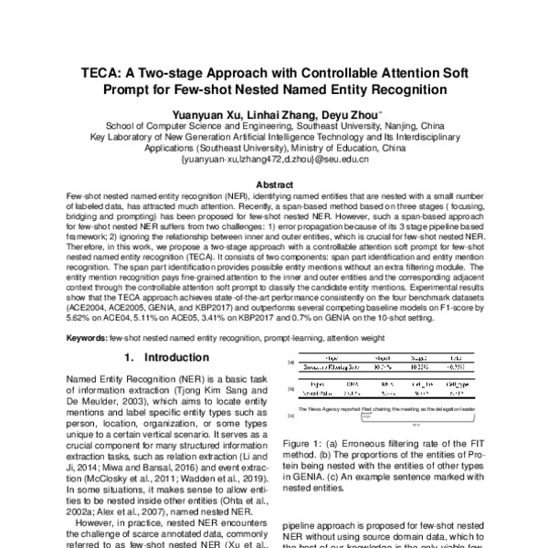 TECA: A Two-stage Approach with Controllable Attention Soft Prompt for Few-shot Nested Named ...