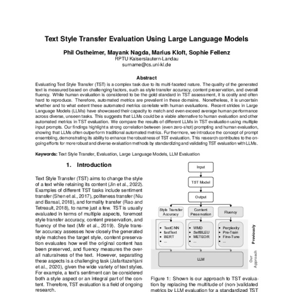 Text Style Transfer Evaluation Using Large Language Models - ACL Anthology