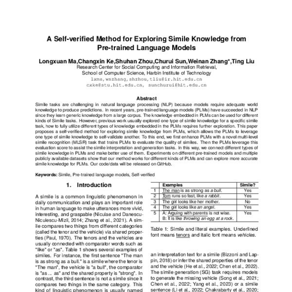 A Self-verified Method for Exploring Simile Knowledge from Pre-trained Language Models - ACL ...