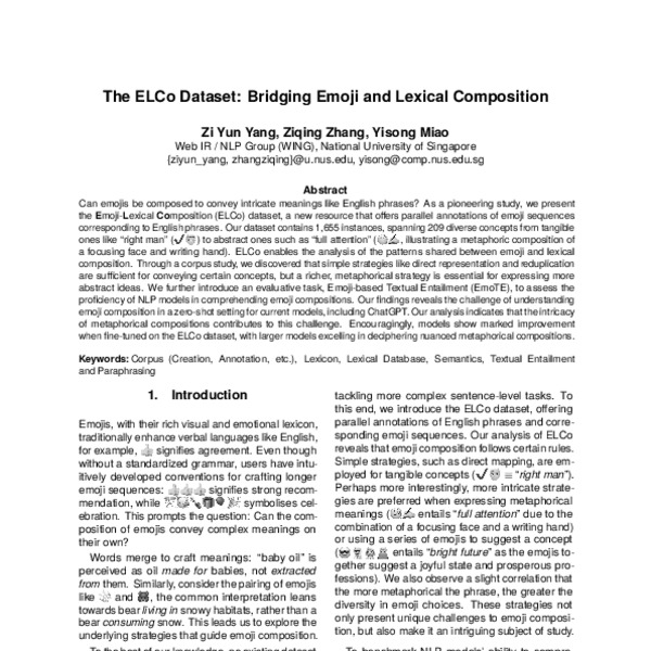 The ELCo Dataset: Bridging Emoji and Lexical Composition - ACL Anthology
