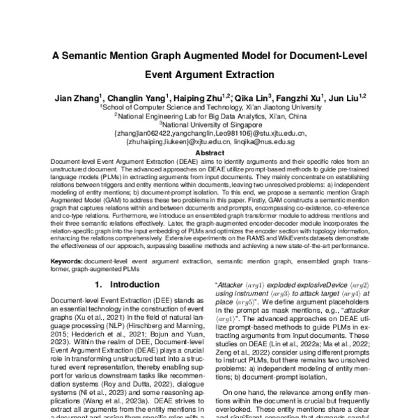 A Semantic Mention Graph Augmented Model For Document Level Event