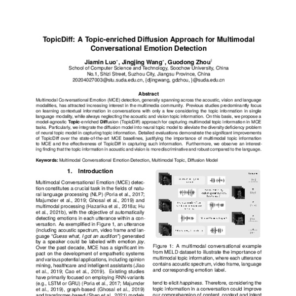 Topicdiff A Topic Enriched Diffusion Approach For Multimodal Conversational Emotion Detection