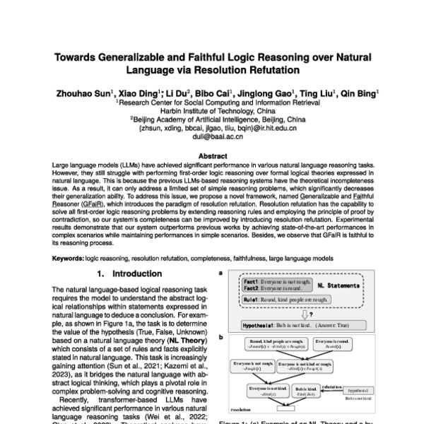 Towards Generalizable and Faithful Logic Reasoning over Natural Language via Resolution ...