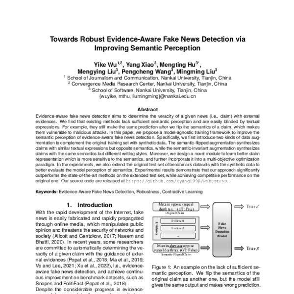 Towards Robust Evidence-Aware Fake News Detection via Improving ...
