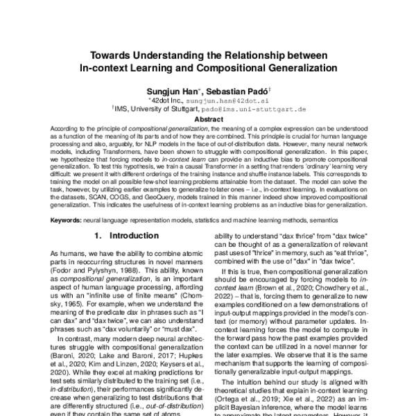 Towards Understanding the Relationship between In-context Learning and Compositional ...
