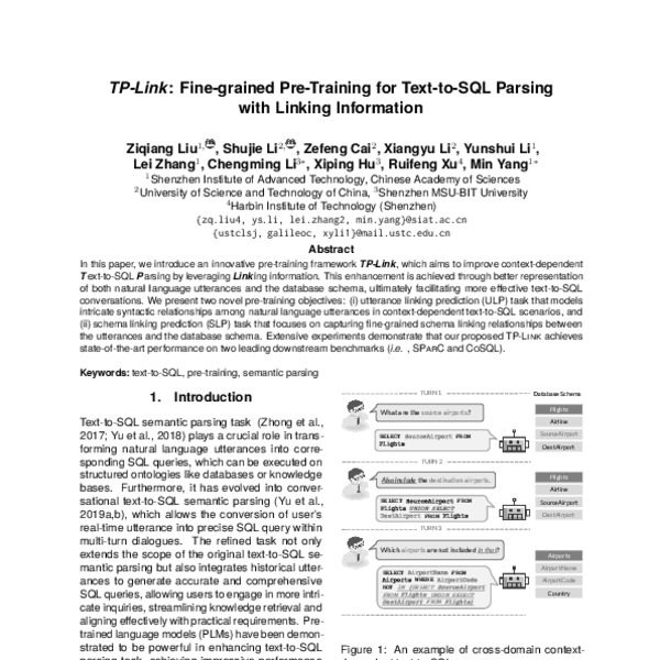 TP-Link: Fine-grained Pre-Training for Text-to-SQL Parsing with Linking Information - ACL Anthology
