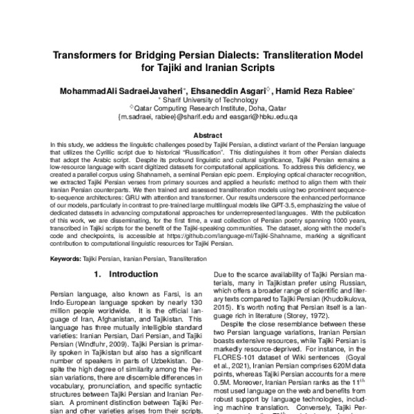 Transformers for Bridging Persian Dialects: Transliteration Model for ...