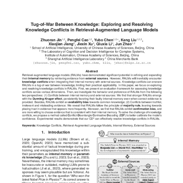 Tug-of-War between Knowledge: Exploring and Resolving Knowledge Conflicts in Retrieval-Augmented ...