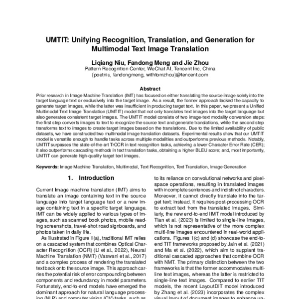 UMTIT: Unifying Recognition, Translation, and Generation for Multimodal ...