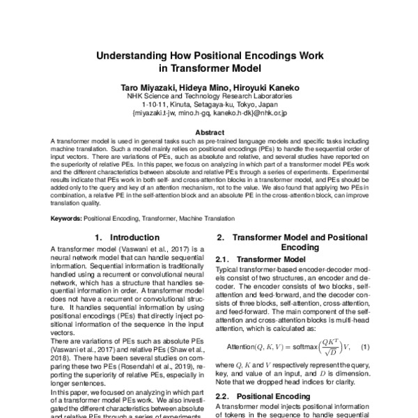 Understanding How Positional Encodings Work In Transformer Model Acl Anthology