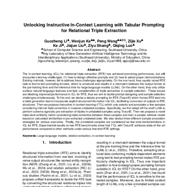 Unlocking Instructive In Context Learning With Tabular Prompting For