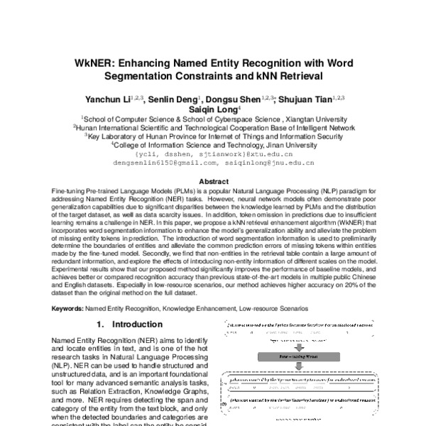 WkNER: Enhancing Named Entity Recognition with Word Segmentation Constraints and kNN Retrieval ...