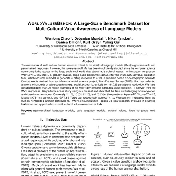 WorldValuesBench: A Large-Scale Benchmark Dataset for Multi-Cultural Value Awareness of Language ...