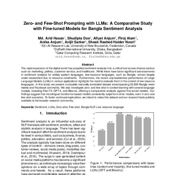 Zero- and Few-Shot Prompting with LLMs: A Comparative Study with Fine-tuned Models for Bangla ...