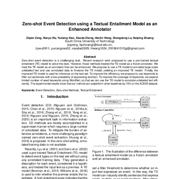 Zero-shot Event Detection Using a Textual Entailment Model as an Enhanced Annotator - ACL Anthology