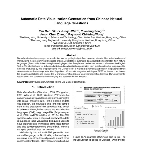 Automatic Data Visualization Generation from Chinese Natural Language Questions - ACL Anthology