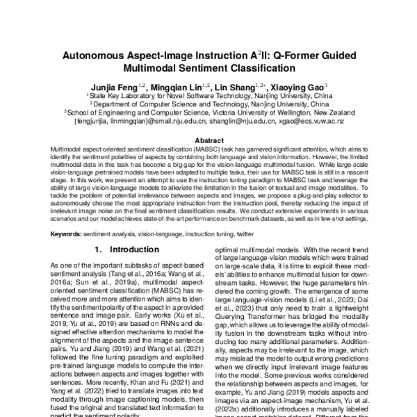 Autonomous Aspect Image Instruction A2ii Q Former Guided Multimodal Sentiment Classification