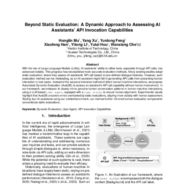 Beyond Static Evaluation: A Dynamic Approach to Assessing AI Assistants’ API Invocation ...