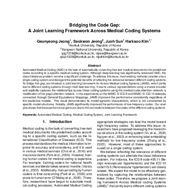 Bridging the Code Gap: A Joint Learning Framework across Medical Coding Systems - ACL Anthology