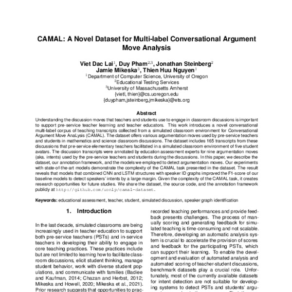 CAMAL: A Novel Dataset for Multi-label Conversational Argument Move ...
