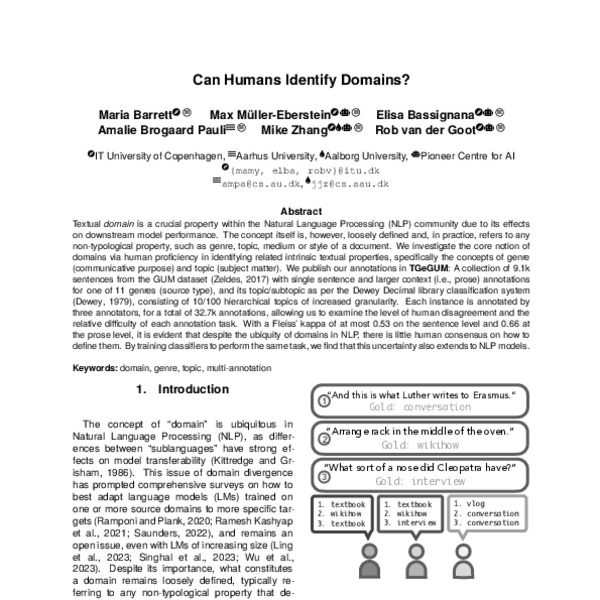 Can Humans Identify Domains? - ACL Anthology
