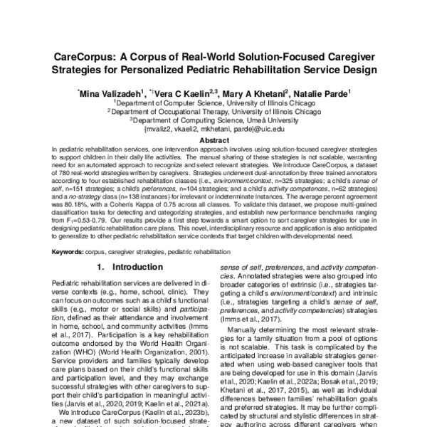 CareCorpus: A Corpus of Real-World Solution-Focused Caregiver Strategies for Personalized ...