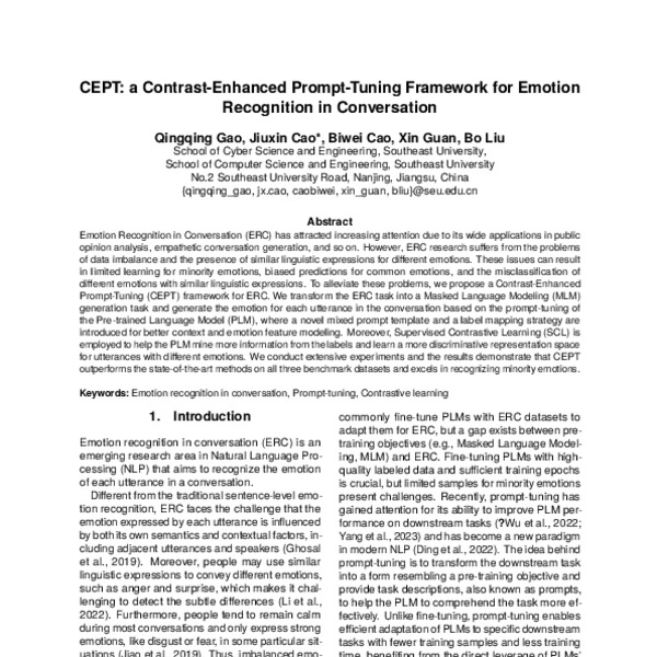 CEPT: A Contrast-Enhanced Prompt-Tuning Framework for Emotion ...
