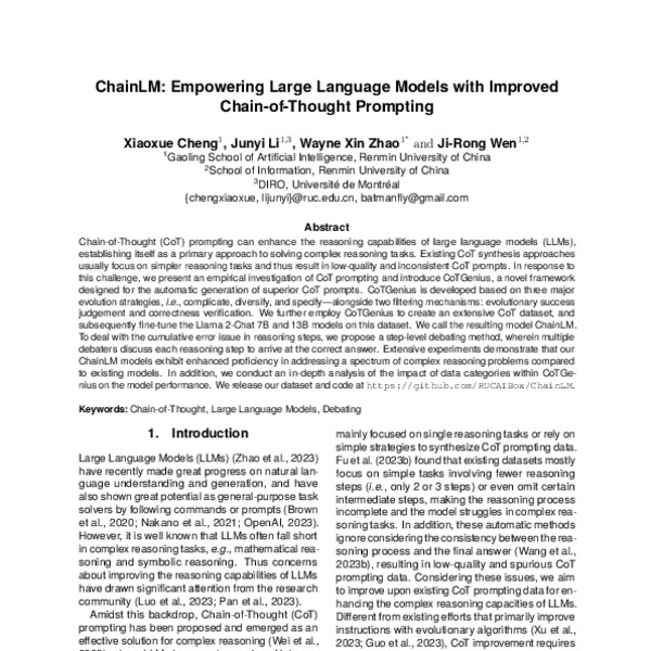 ChainLM: Empowering Large Language Models with Improved Chain-of ...