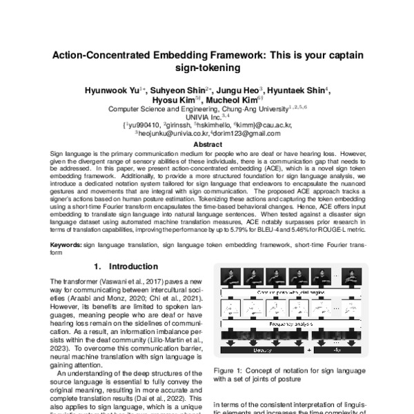 Action-Concentrated Embedding Framework: This Is Your Captain Sign ...