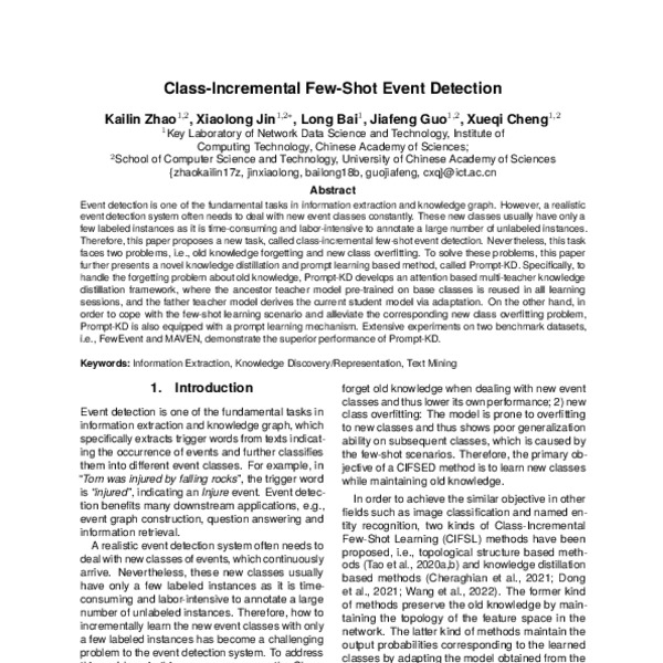 Class Incremental Few Shot Event Detection Acl Anthology