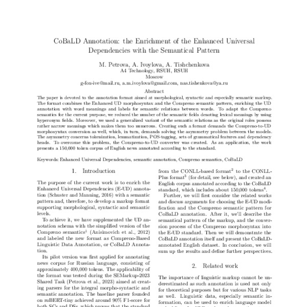 CoBaLD Annotation: The Enrichment of the Enhanced Universal ...