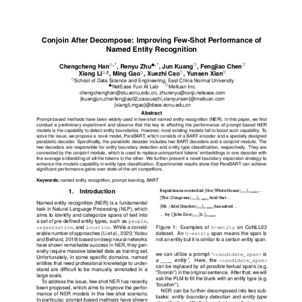 Conjoin after Decompose: Improving Few-Shot Performance of Named Entity Recognition - ACL Anthology