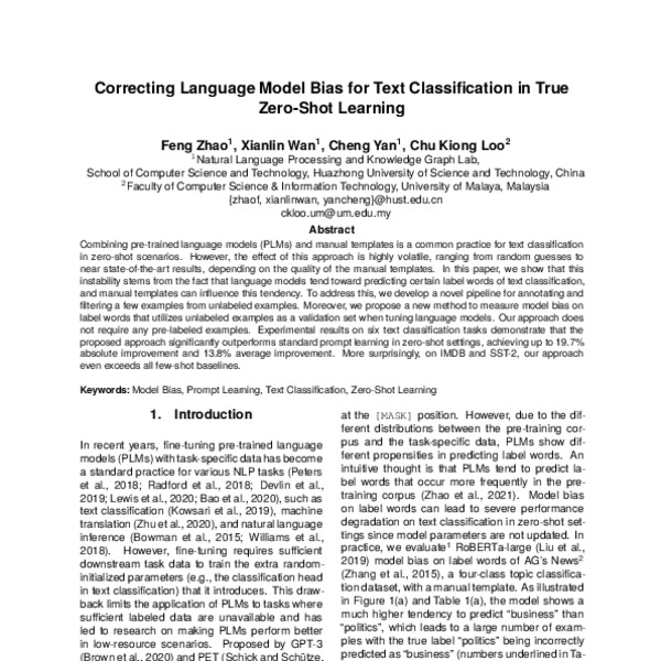 Correcting Language Model Bias for Text Classification in True Zero-Shot Learning - ACL Anthology