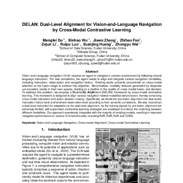 DELAN: Dual-Level Alignment for Vision-and-Language Navigation by Cross ...