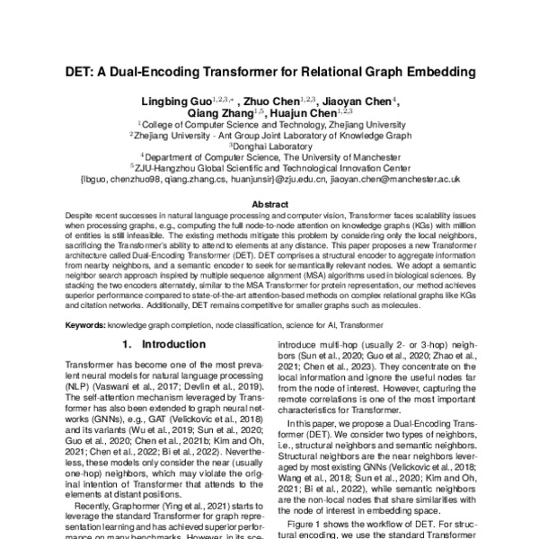 DET: A Dual-Encoding Transformer for Relational Graph Embedding - ACL Anthology