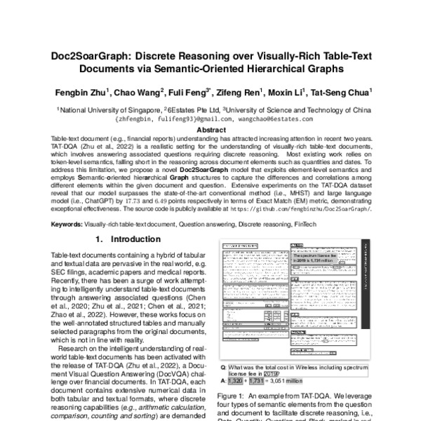 Doc2SoarGraph: Discrete Reasoning over Visually-Rich Table-Text Documents via Semantic-Oriented ...