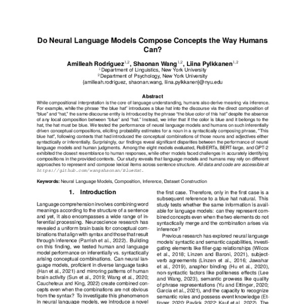 Do Neural Language Models Inferentially Compose Concepts the Way Humans Can? - ACL Anthology