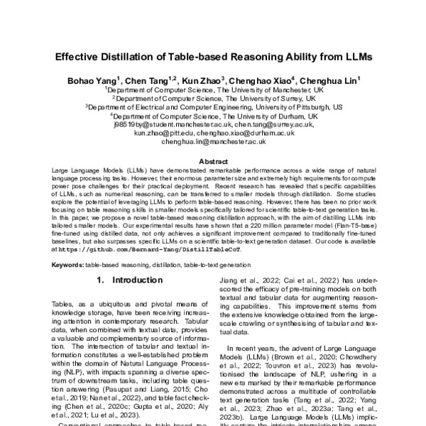 Effective Distillation of Table-based Reasoning Ability from LLMs - ACL Anthology
