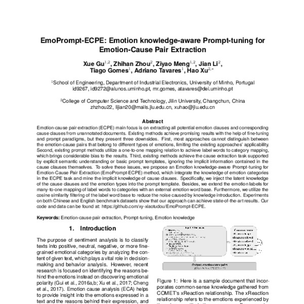 EmoPrompt-ECPE: Emotion Knowledge-aware Prompt-tuning for Emotion-Cause Pair Extraction - ACL ...