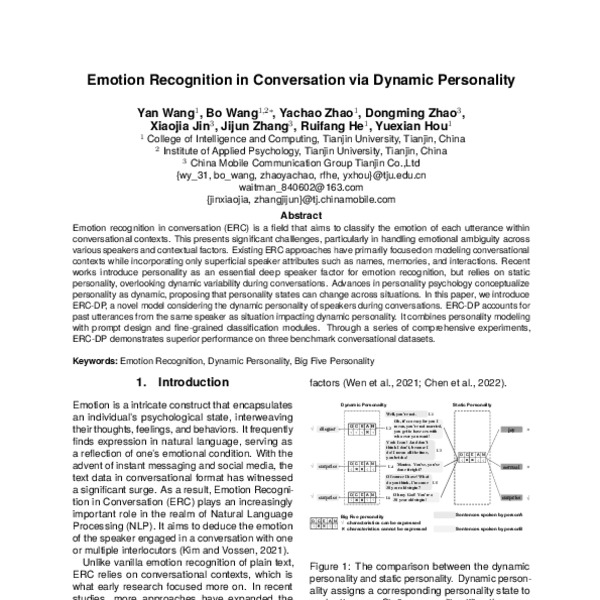 Emotion Recognition in Conversation via Dynamic Personality - ACL Anthology