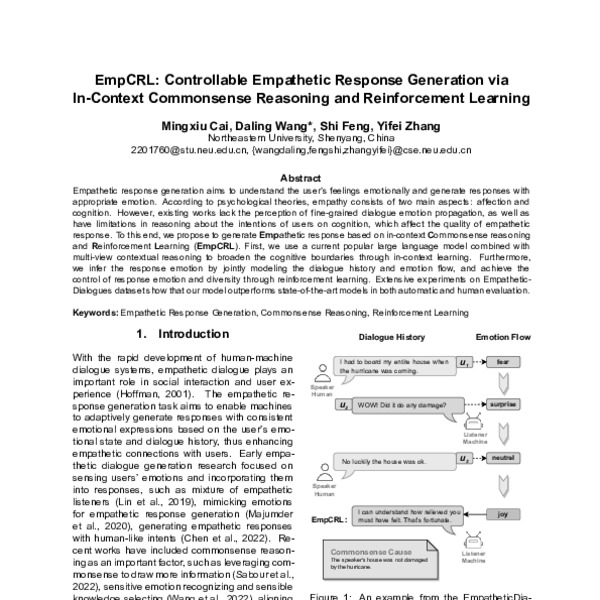 EmpCRL: Controllable Empathetic Response Generation via In-Context Commonsense Reasoning and ...
