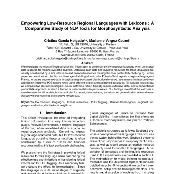 Empowering Low-Resource Regional Languages with Lexicons : A Comparative Study of NLP Tools for ...