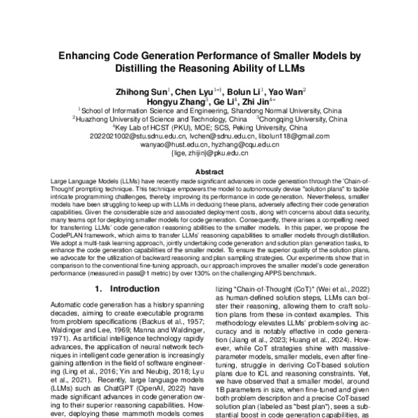 Enhancing Code Generation Performance of Smaller Models by Distilling the Reasoning Ability of ...