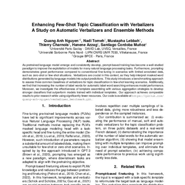Enhancing Few-Shot Topic Classification with Verbalizers. a Study on ...