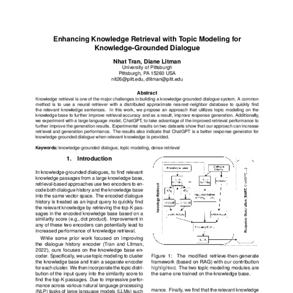 Enhancing Knowledge Retrieval with Topic Modeling for Knowledge-Grounded Dialogue - ACL Anthology