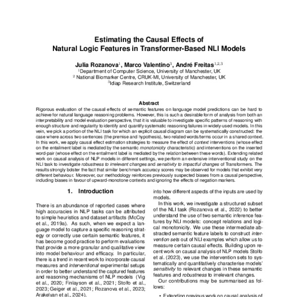 Estimating the Causal Effects of Natural Logic Features in Transformer-Based NLI Models - ACL ...