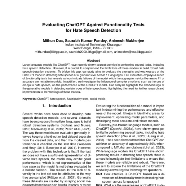Evaluating Chatgpt Against Functionality Tests For Hate Speech Detection Acl Anthology